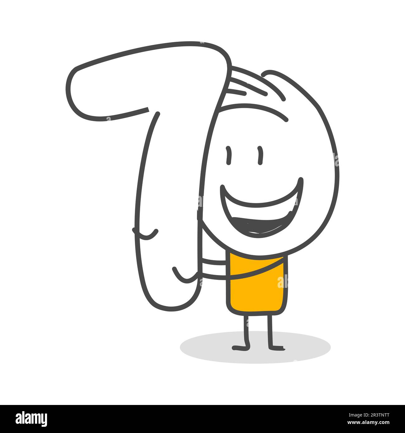 Stick figures. Numbers. Isolated on white background. Hand drawn Doodle ...