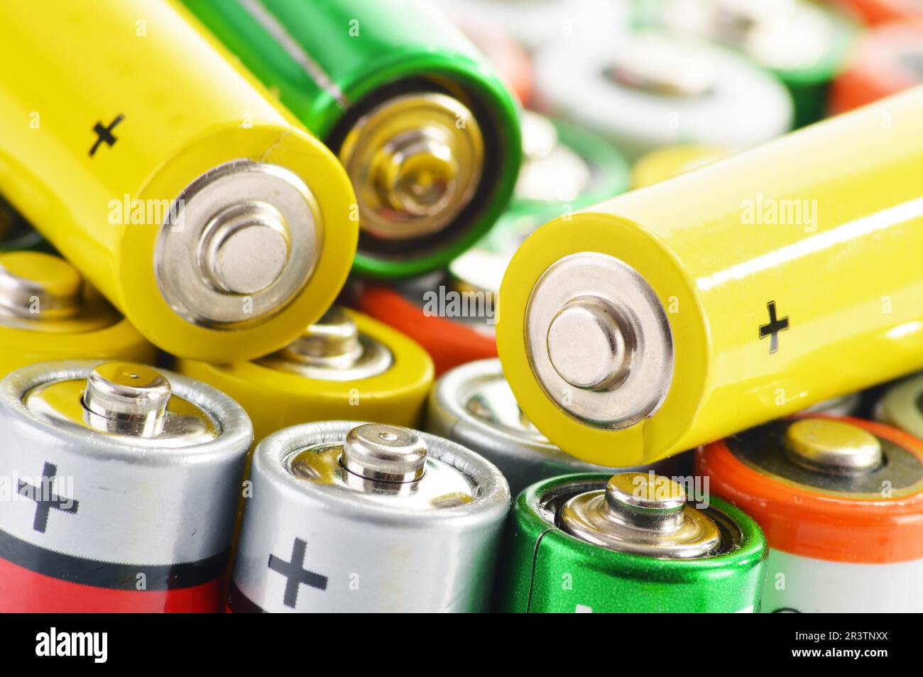 Composition with alkaline batteries Stock Photo - Alamy