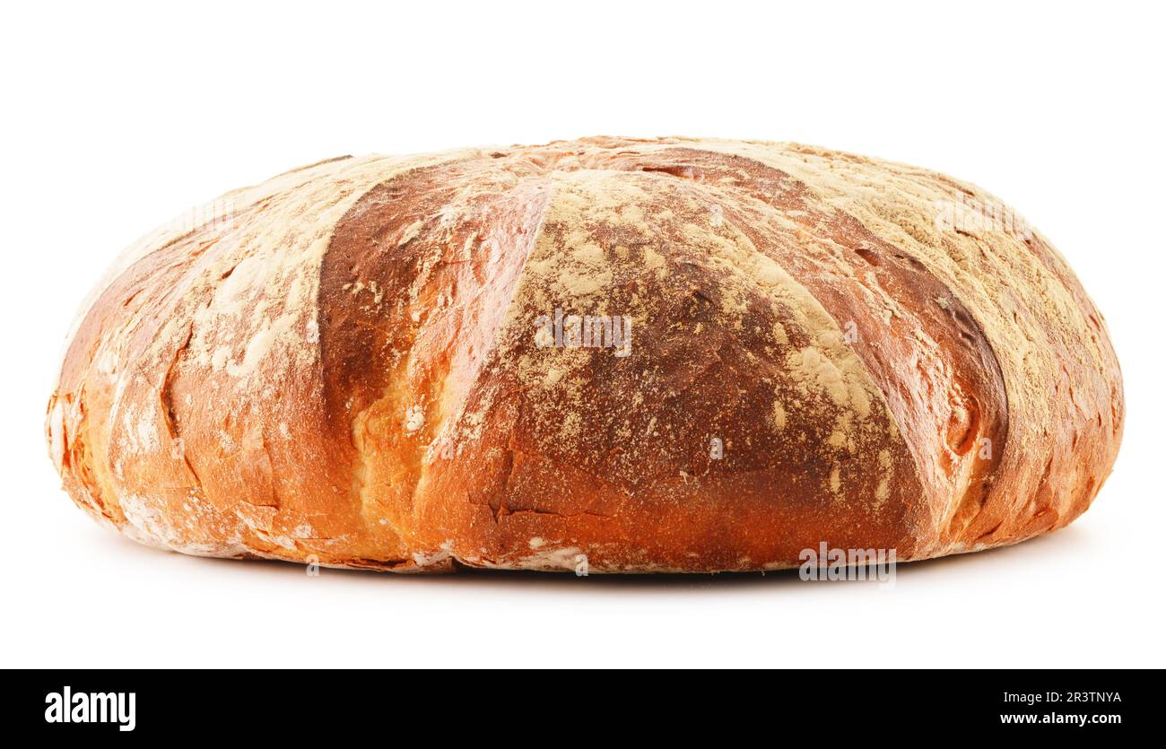 Large loaf of bread isolated on white background Stock Photo - Alamy