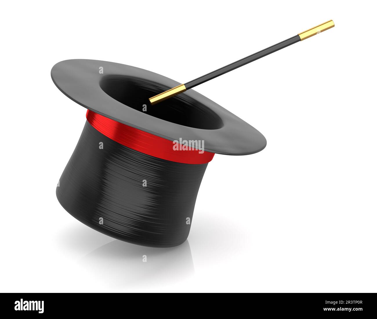 Magician Hat and Wand Stock Photo - Alamy