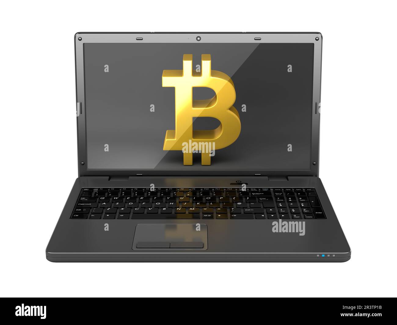 Bitcoin Symbol in Laptop Screen Stock Photo - Alamy