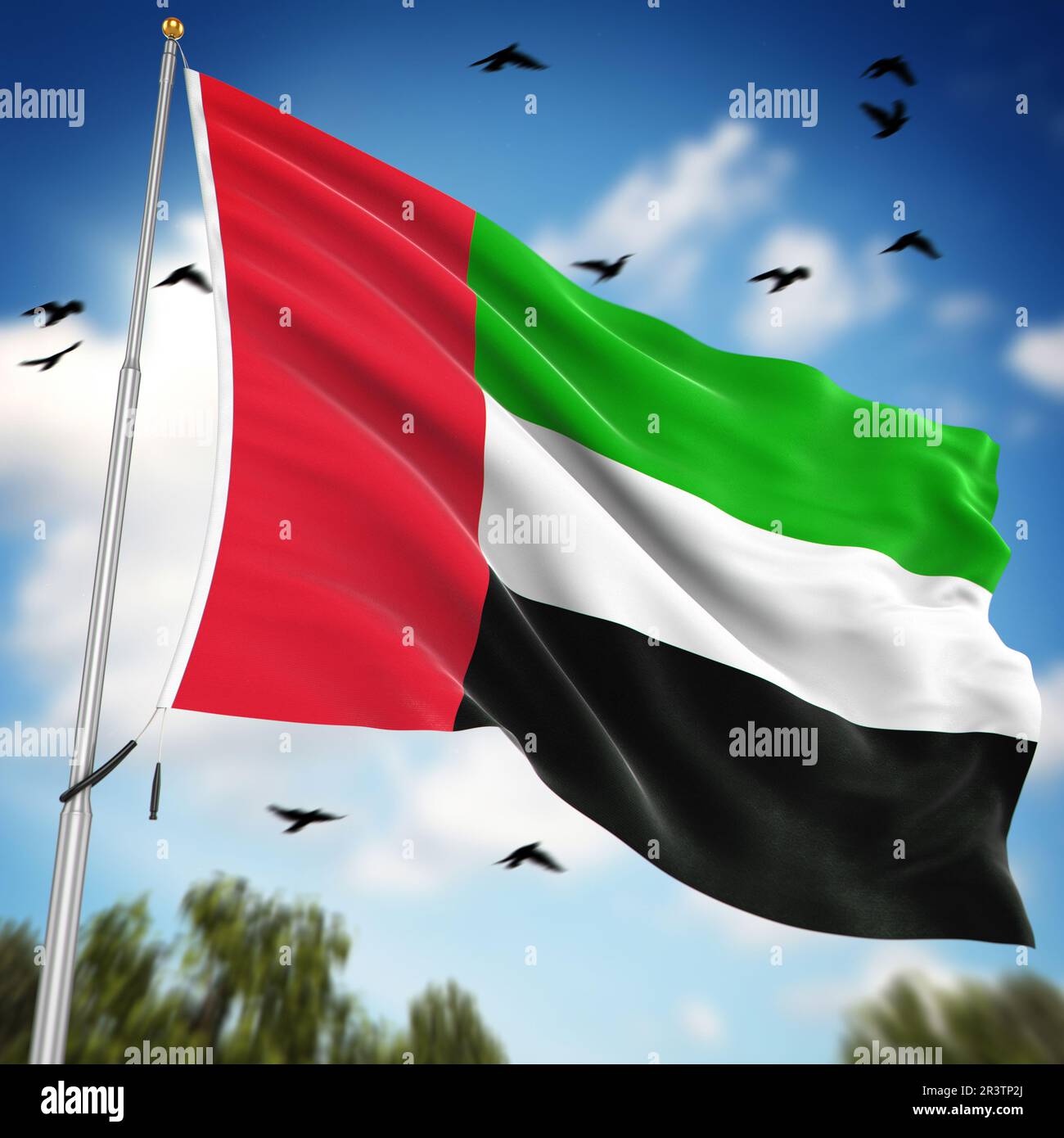 Flag of United Arab Emirates Stock Photo - Alamy