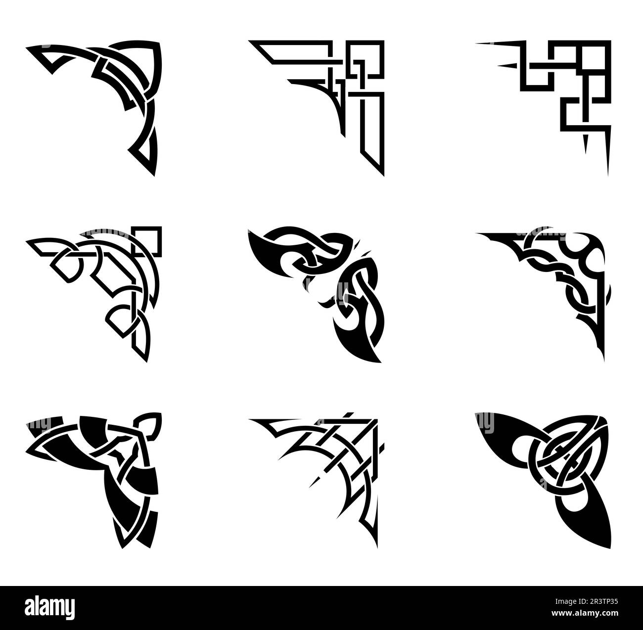 Corners and frames borders set in Art Deco, Art Nouveau and Celtic ...