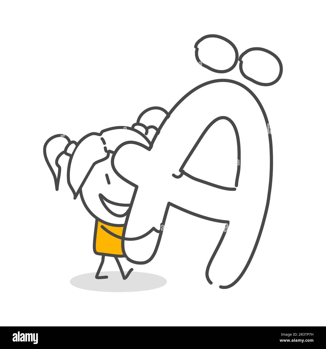 Stick figures. Alphabet. Isolated on white background. Hand drawn ...