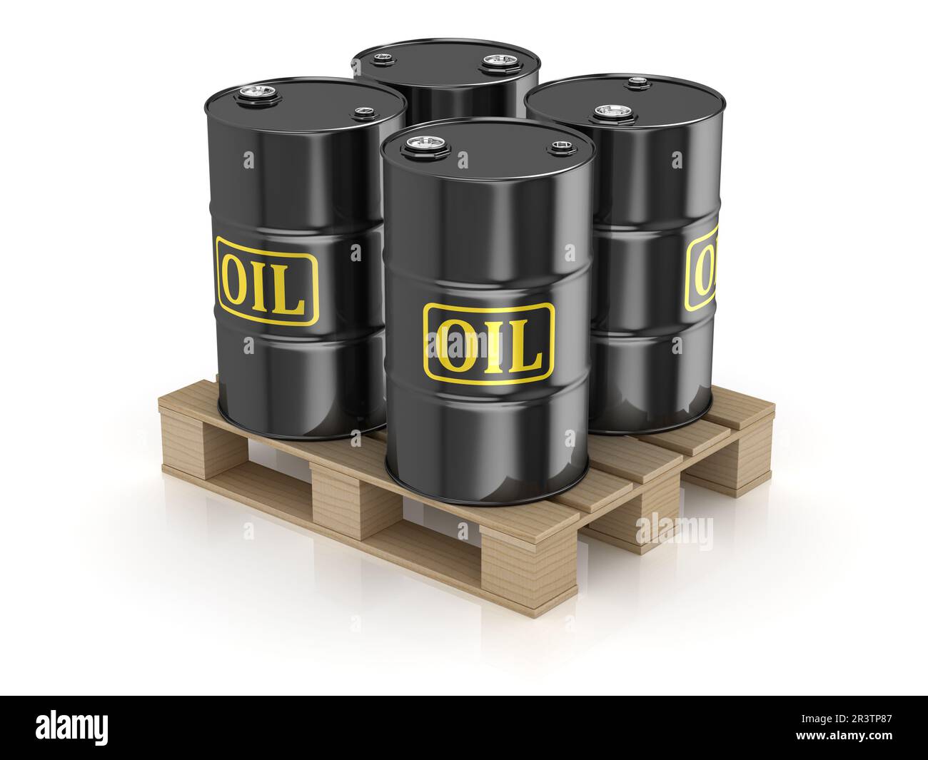 Black Oil Barrel on Pallet Stock Photo - Alamy