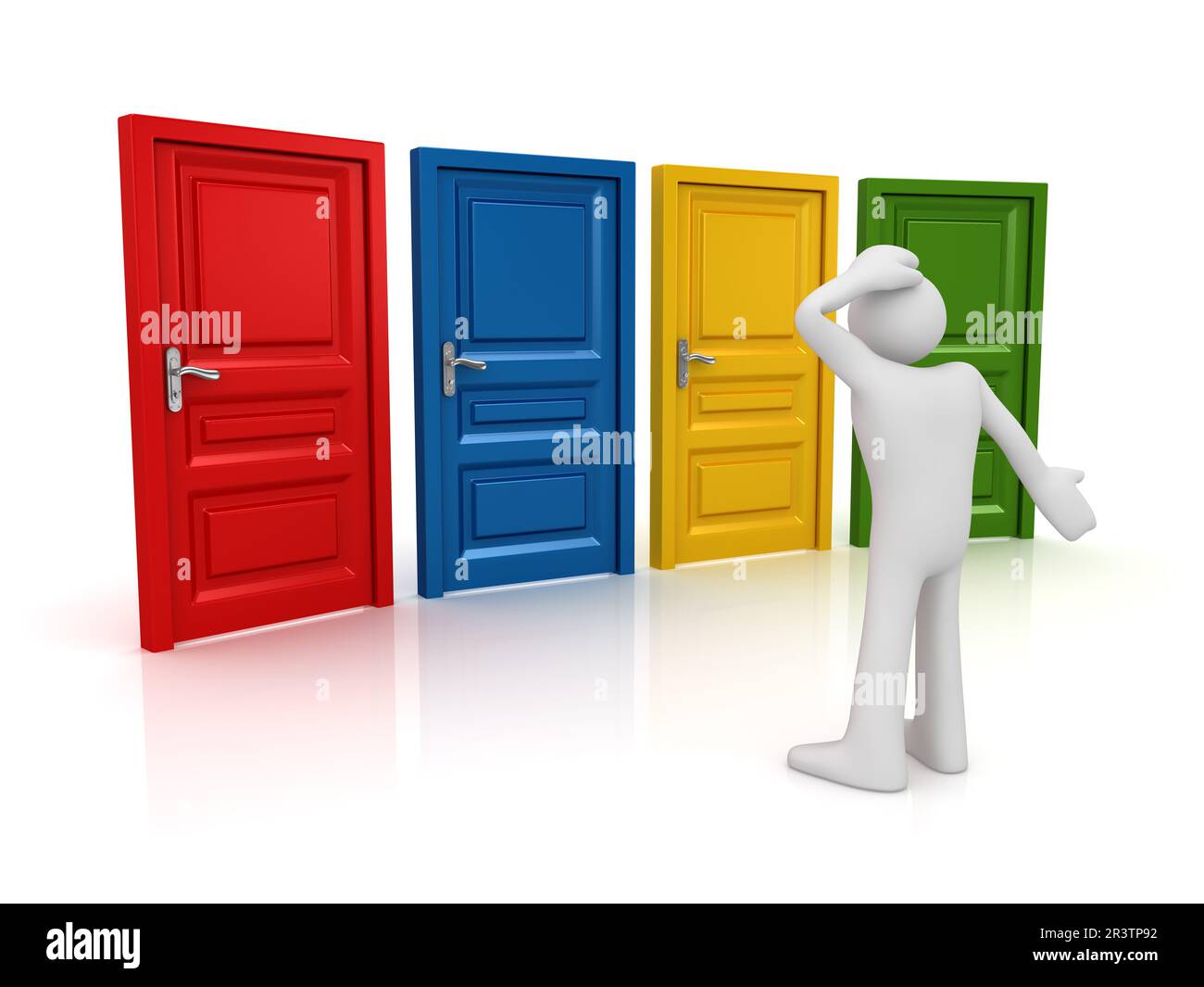 Thinking choice man in Cut Out Stock Images & Pictures - Alamy