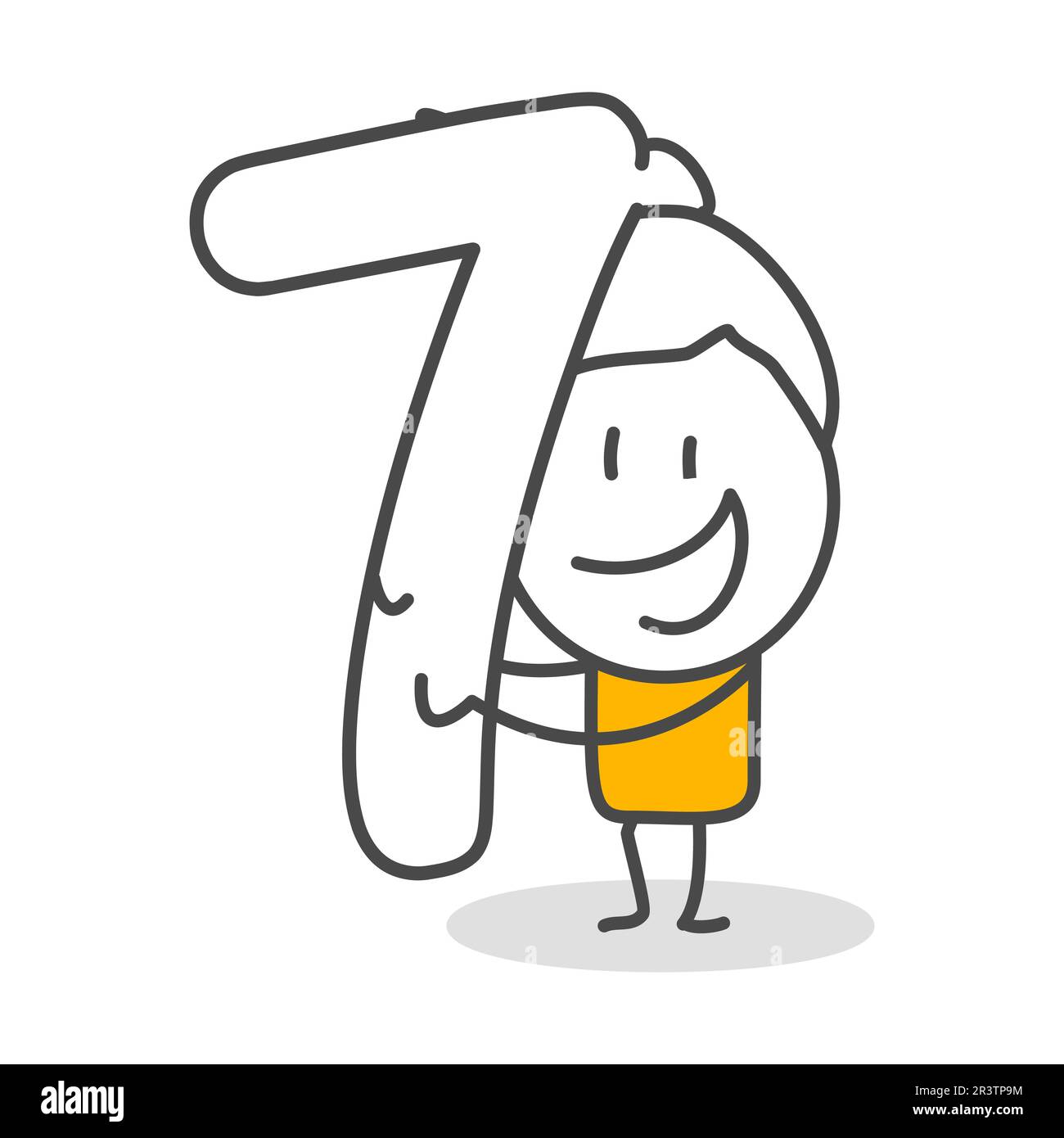 Stick figures. Numbers. Isolated on white background. Hand drawn Doodle ...