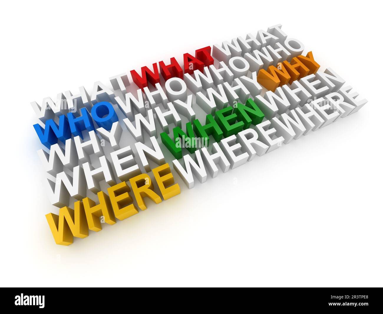Question words What Where Why When Who Stock Photo - Alamy