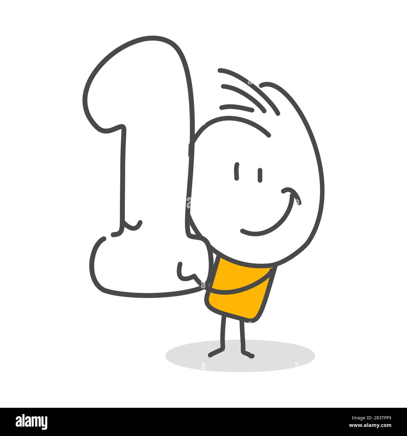 Stick figures. Numbers. Isolated on white background. Hand drawn Doodle ...