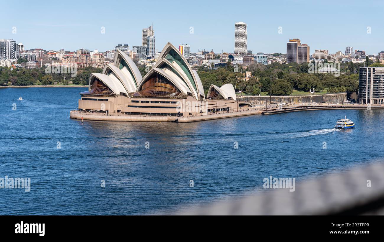 Sydney Opera House view from Harbour Bridge, Sydney, Australia Stock ...