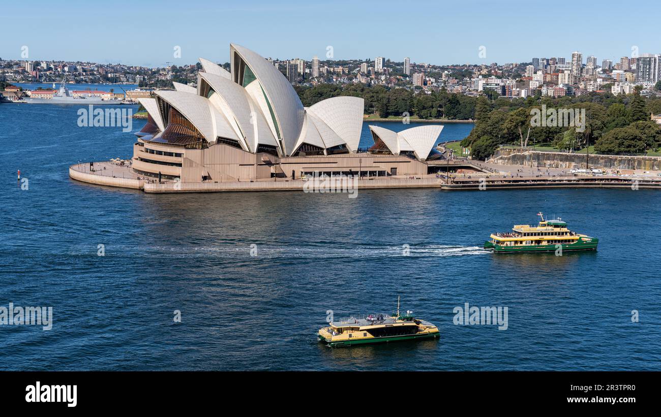 Sydney Opera House view from Harbour Bridge, Sydney, Australia Stock ...