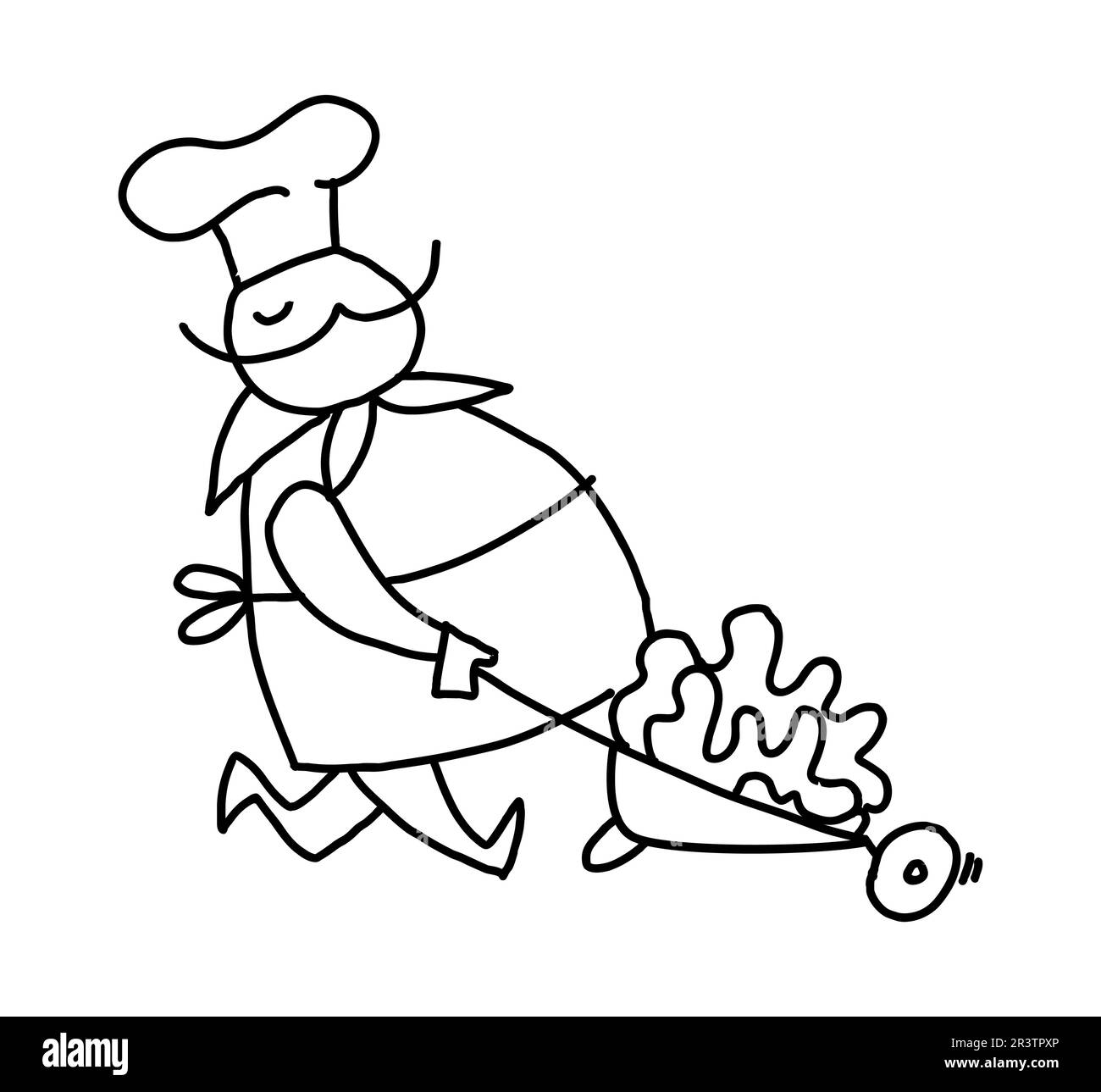 Mustache cook in chef costume. A simple retro logo design with a chef ...