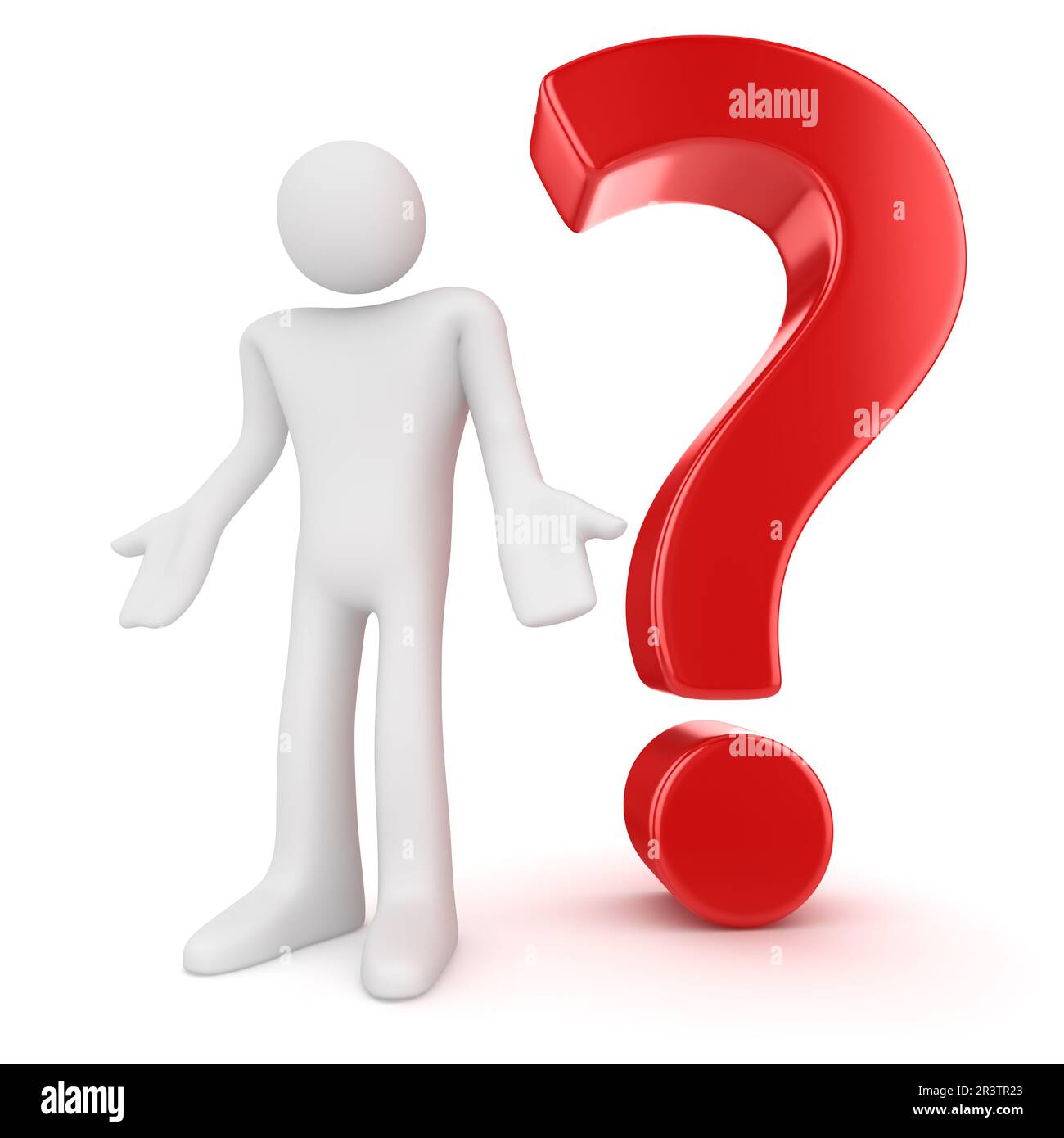3d white man and red questionmark Stock Photo - Alamy