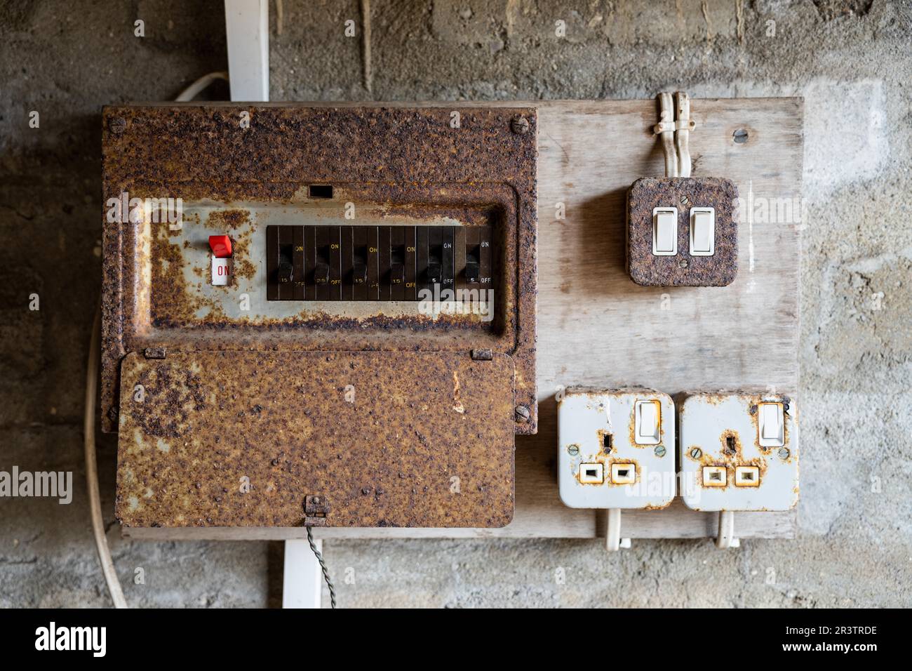 Rusty control panel, Gibraltar Stock Photo - Alamy