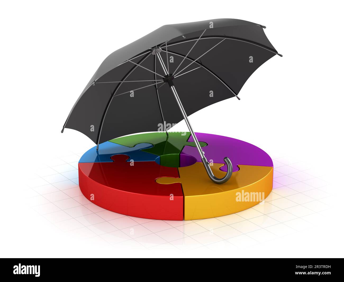 Black umbrella protect to puzzle Stock Photo - Alamy