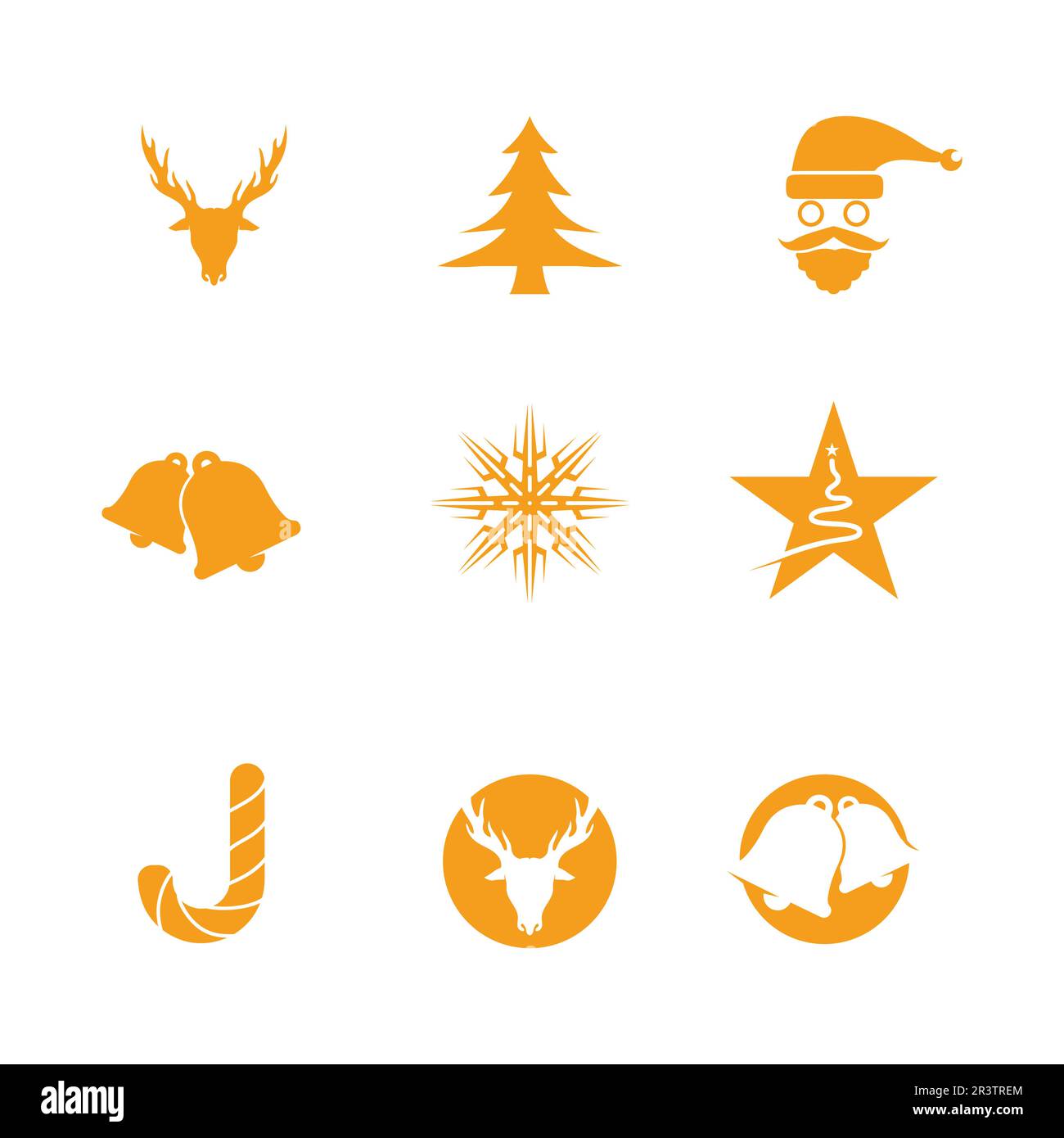 christmas and new year holiday symbol and logo design vector Stock ...