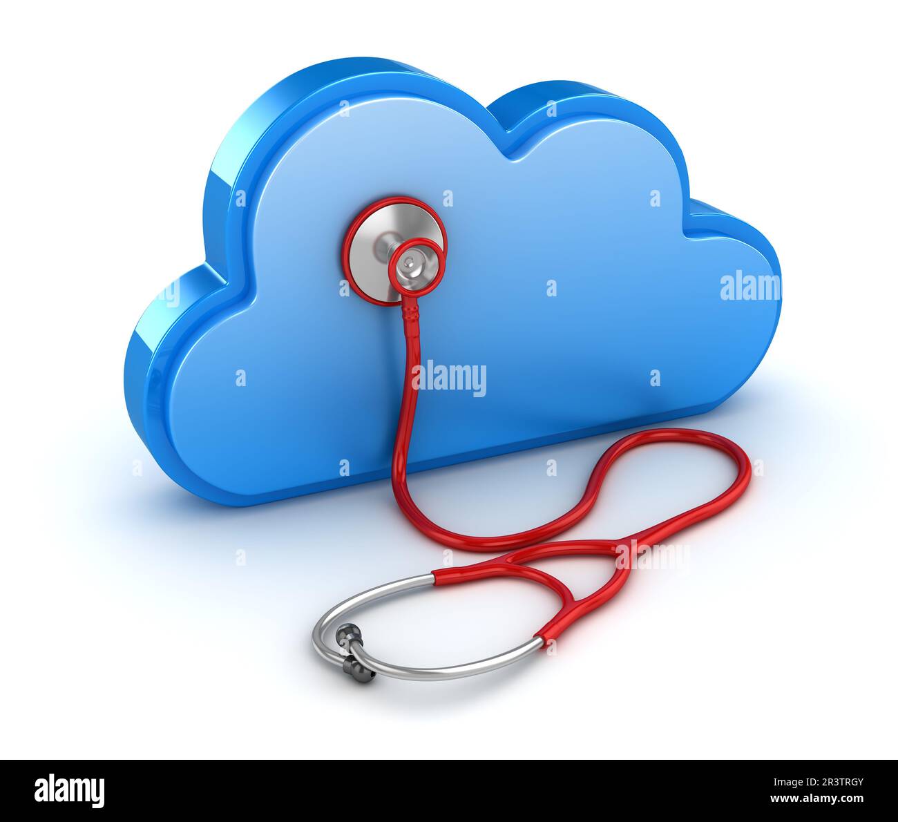 Blue Cloud and Red Stethoscope Stock Photo - Alamy