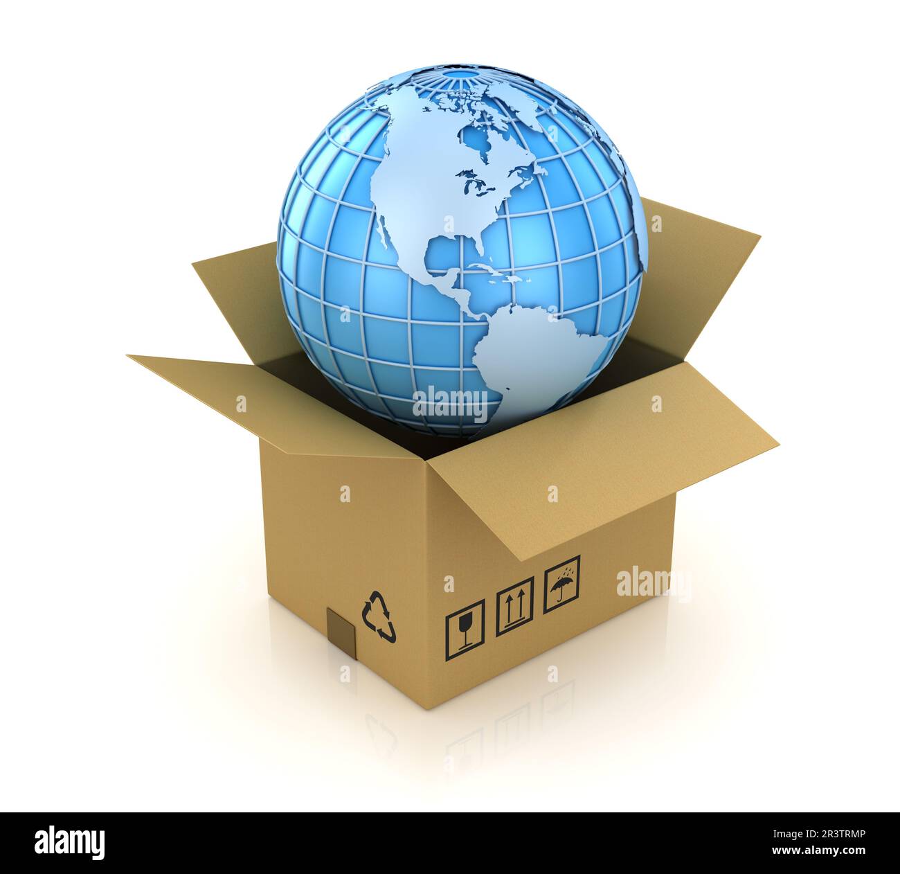 World Sphere in Cardboard Stock Photo - Alamy