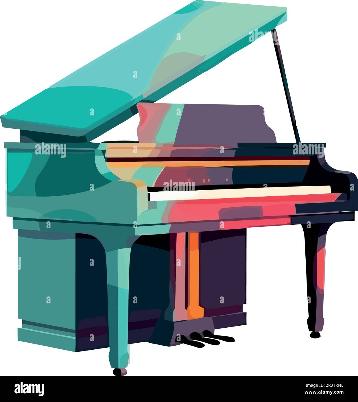 Playing old piano Stock Vector Images - Alamy