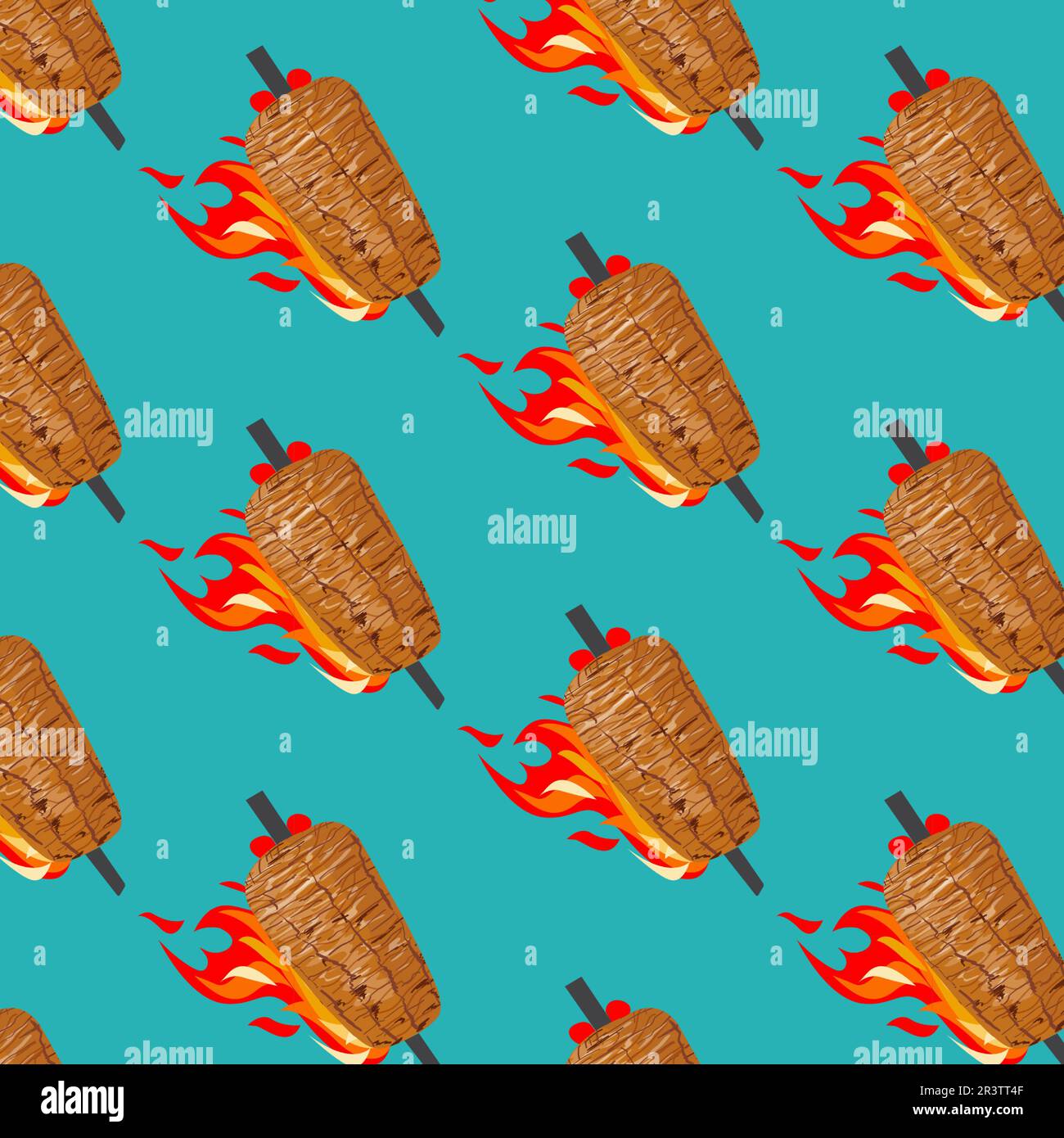 Shawarma Kebab pattern fast food. Seamless pattern. Concept of doner kebab, street food ...