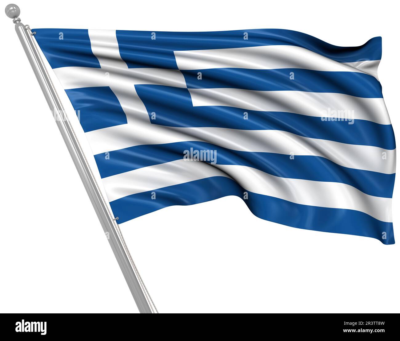 Greece greek flag waving Cut Out Stock Images & Pictures - Alamy
