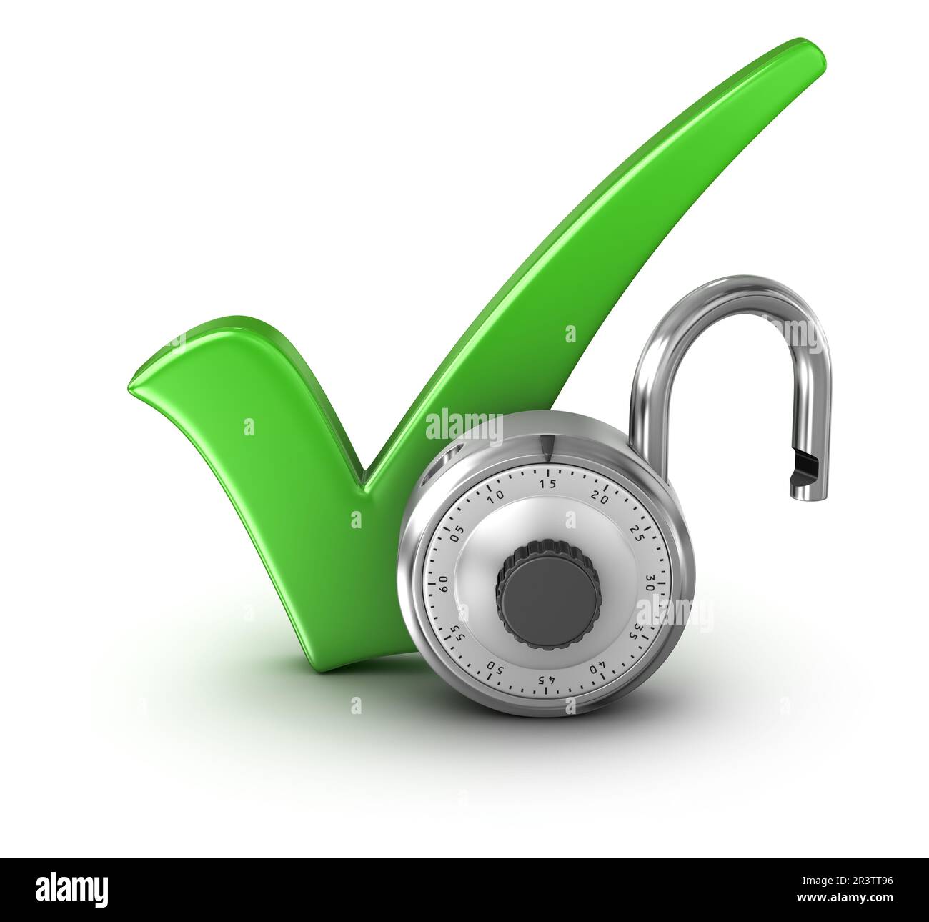 Check Mark with Lock Stock Photo - Alamy