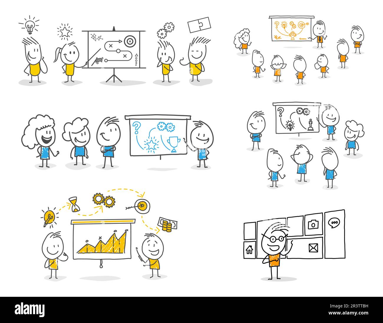 Stick figures. Education, Workshop, Lecturer. Isolated on white ...