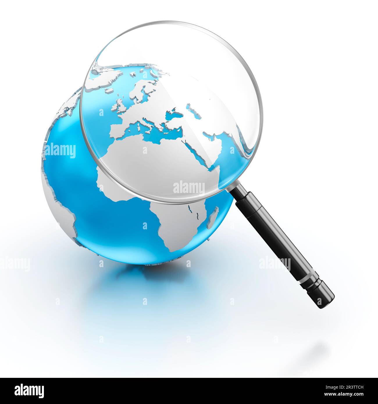 Europe map magnify glass hi-res stock photography and images - Alamy