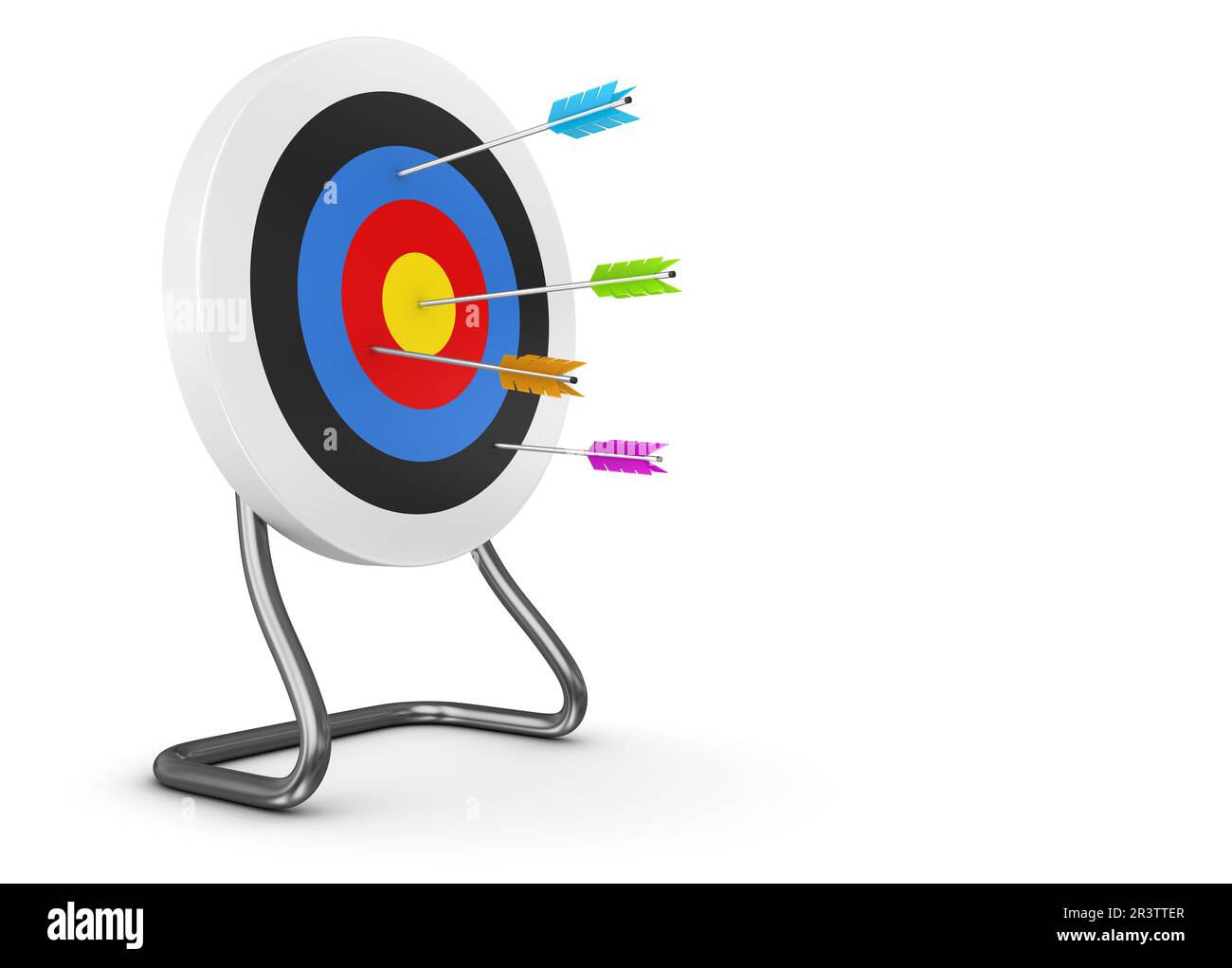 Red target with yellow arrow hi-res stock photography and images - Alamy