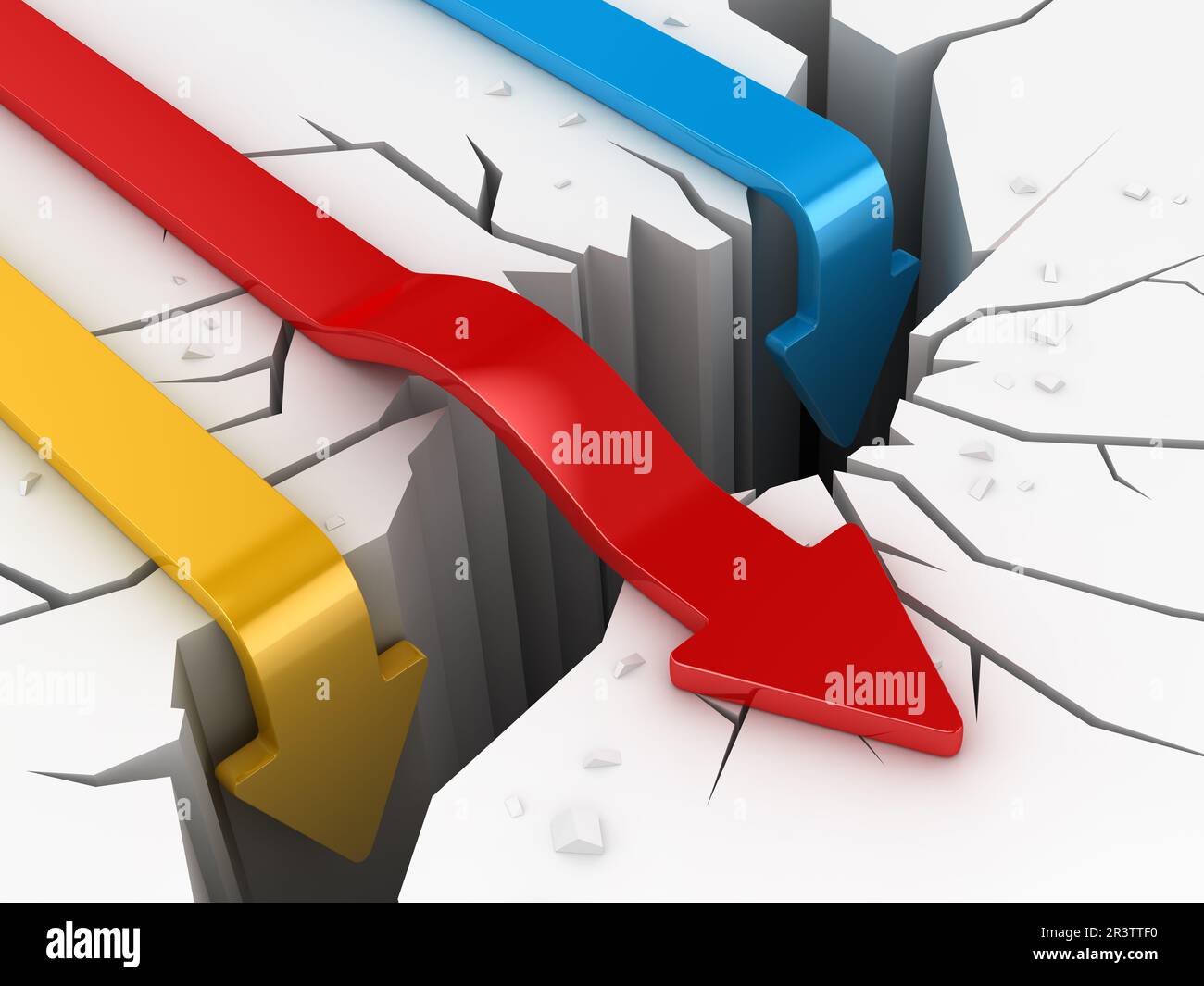 Earthquake and Colorful Arrows Stock Photo - Alamy
