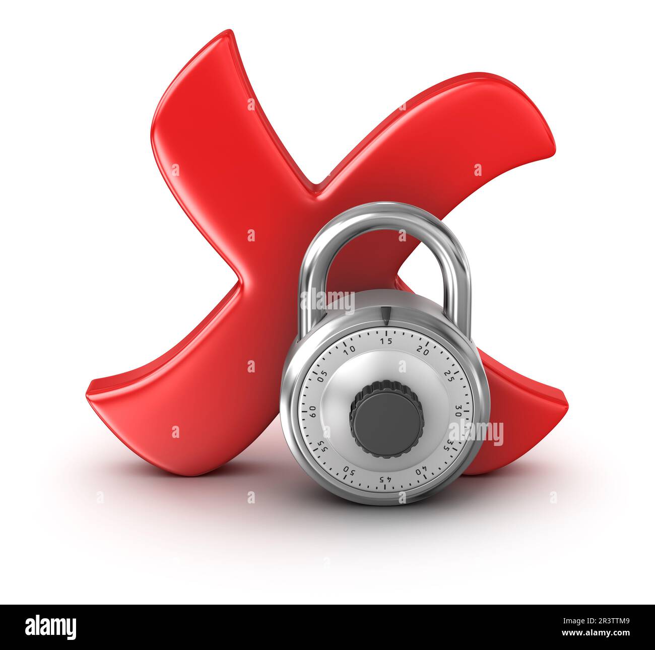 Cross Mark with Lock Stock Photo - Alamy