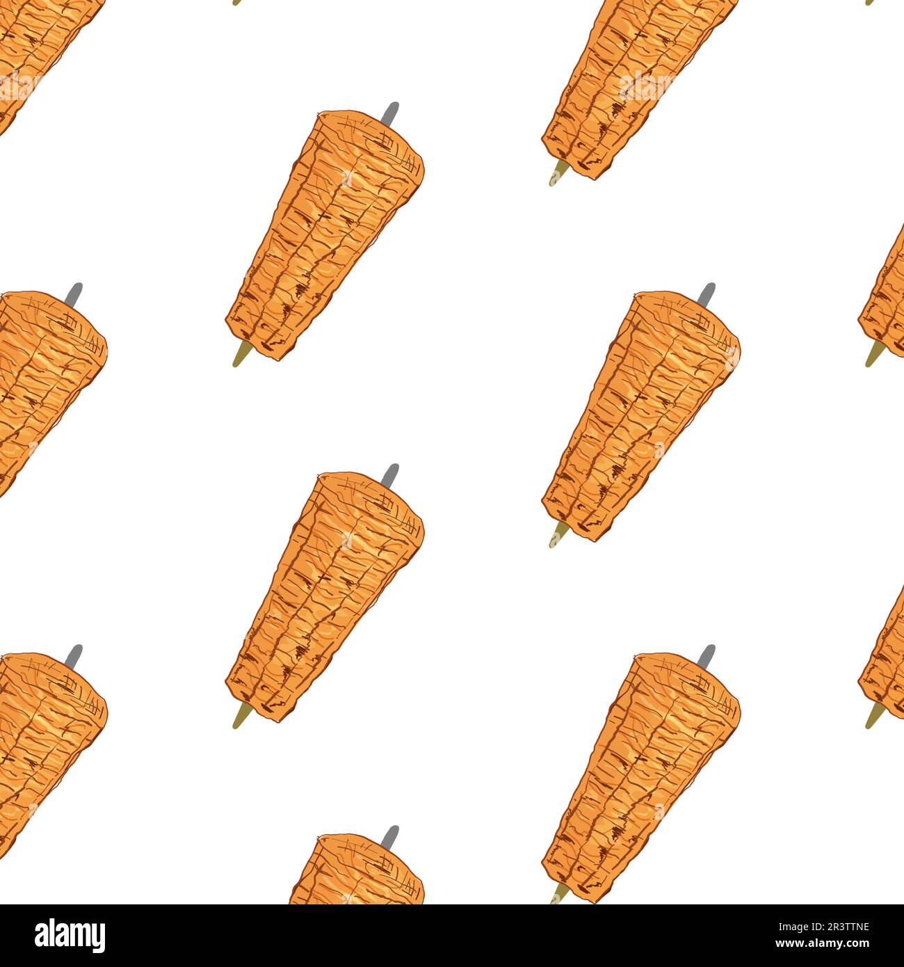 Shawarma Kebab pattern fast food. Seamless pattern. Concept of doner ...