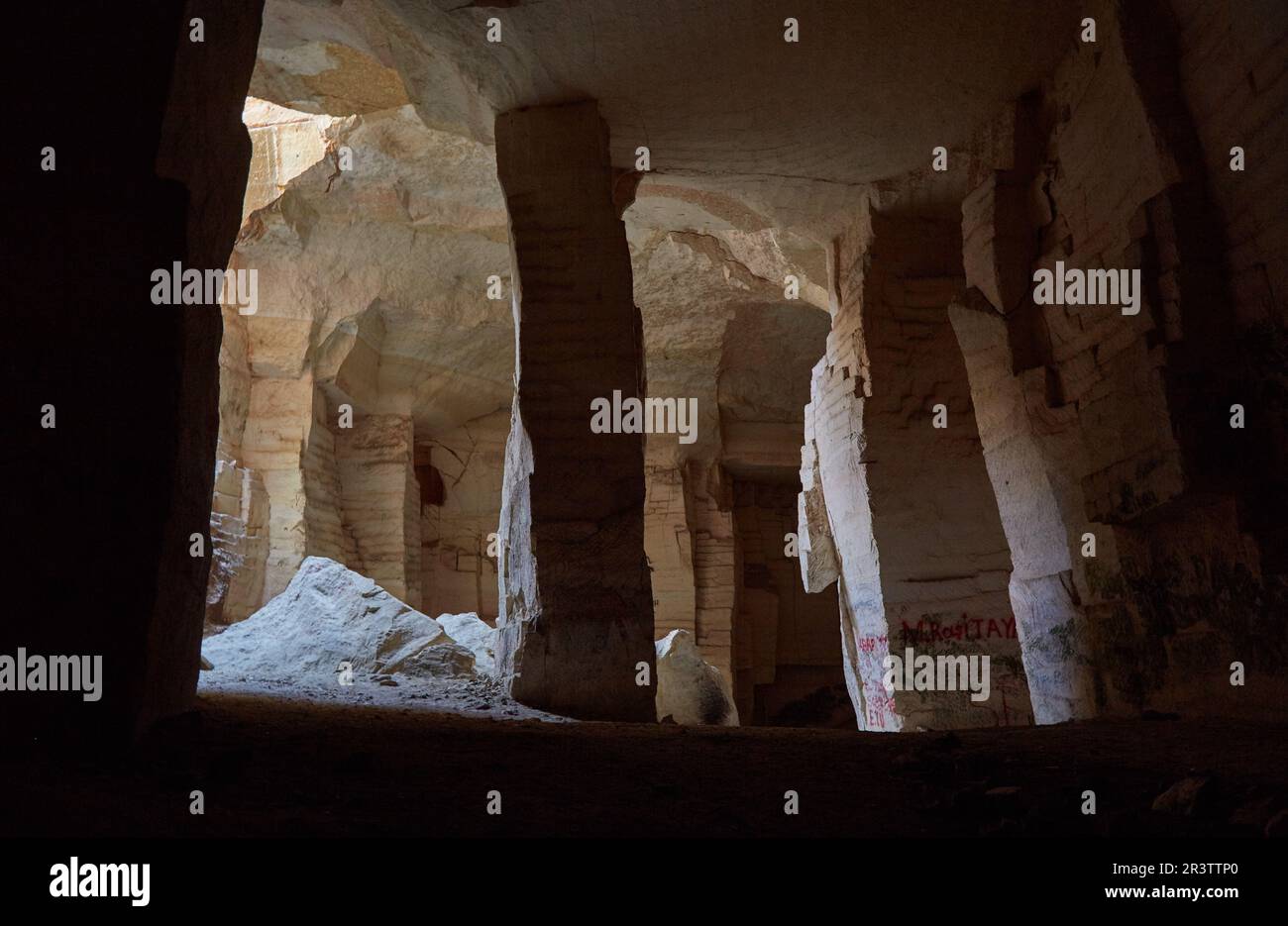 The Bazda Caves, in Urfa, Turkey, from which ancient builders quarried ...