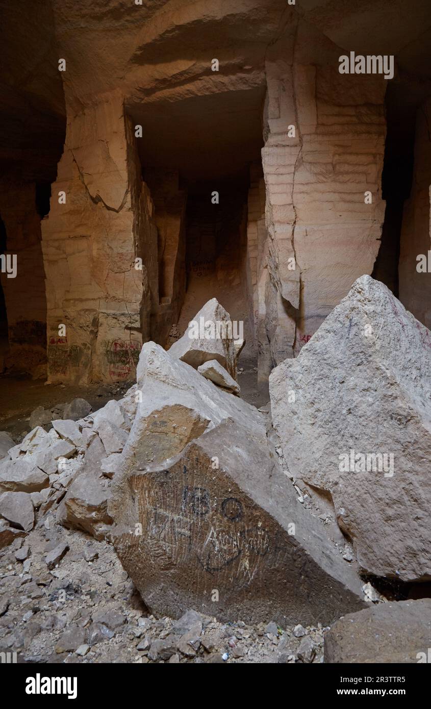 The Bazda Caves, in Urfa, Turkey, from which ancient builders quarried ...
