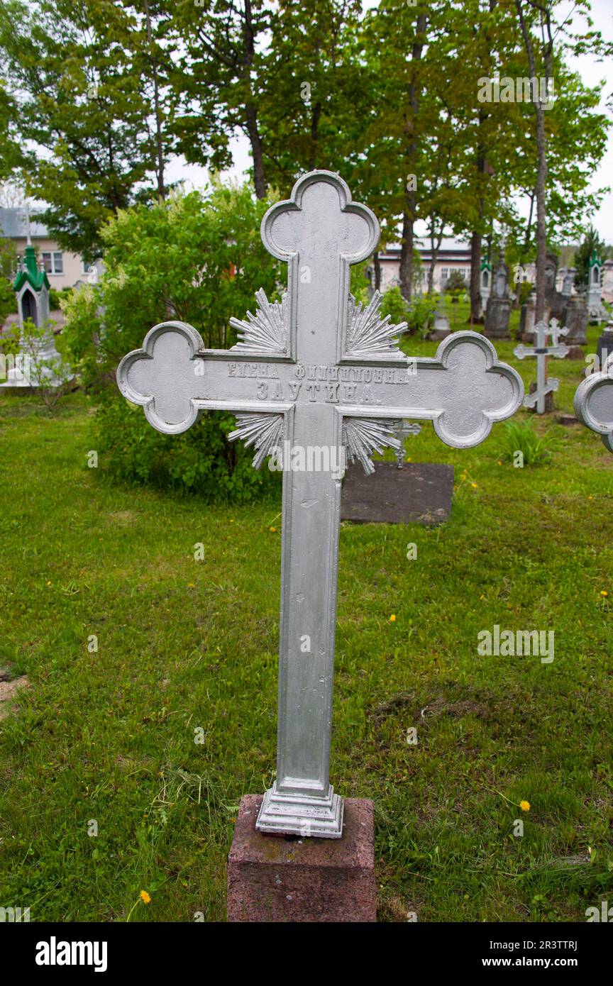 Cemetery, Vasknarva, Estonia, Baltic states Stock Photo - Alamy