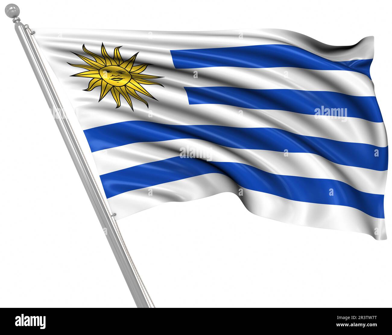 Uruguay waving flag national 3d hi-res stock photography and images - Alamy