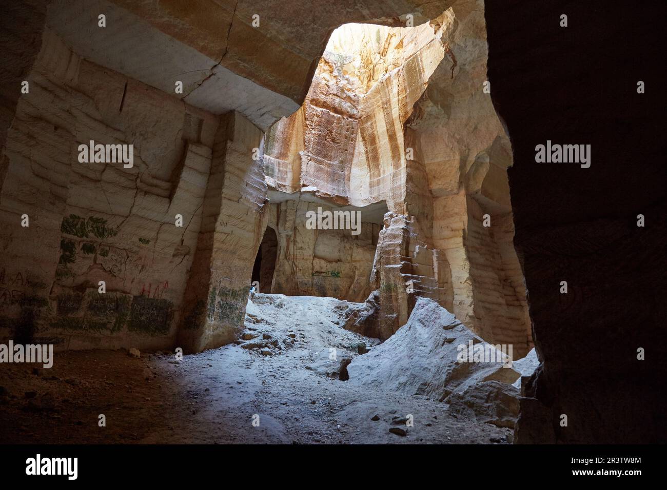 The Bazda Caves, in Urfa, Turkey, from which ancient builders quarried ...