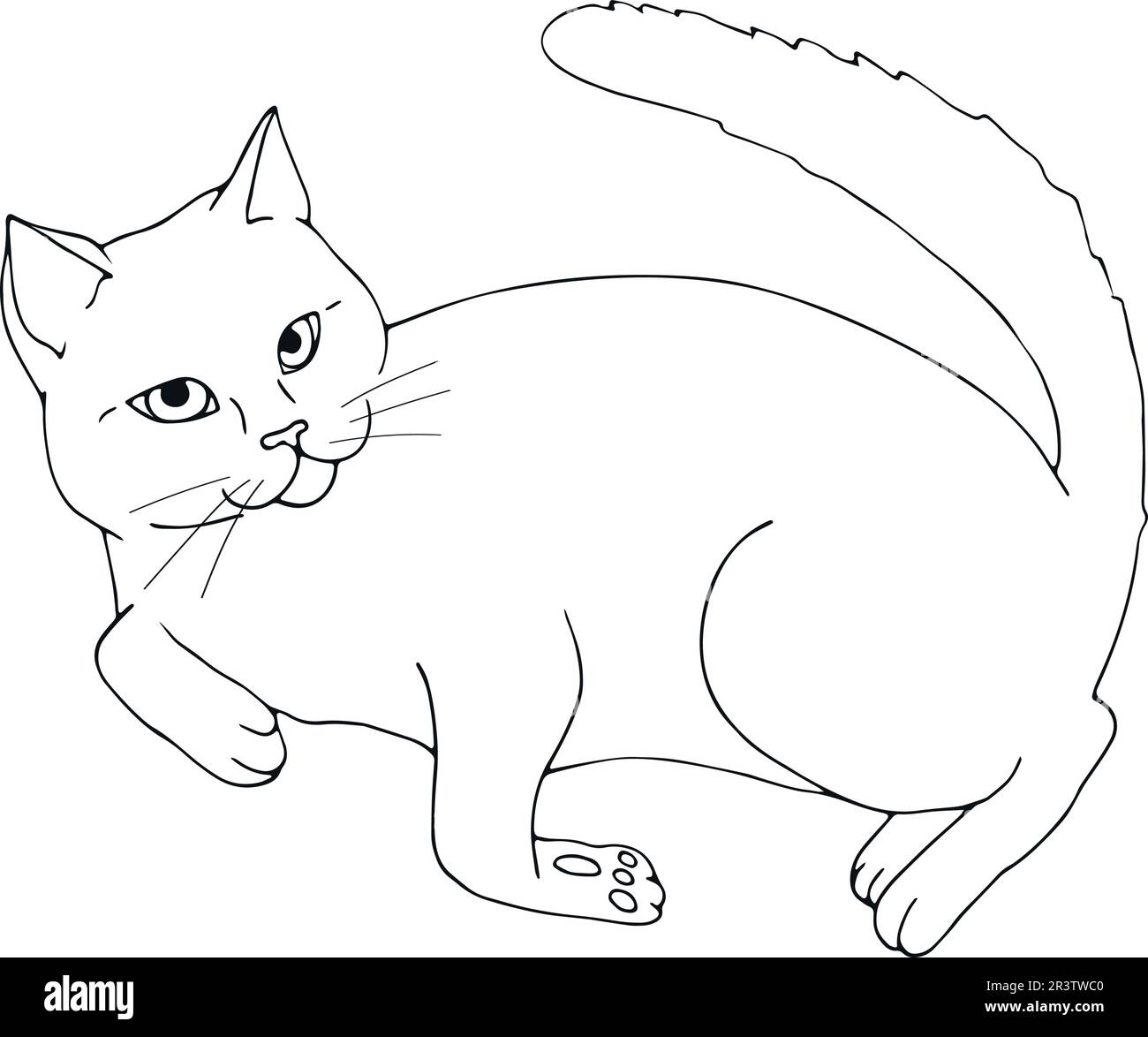 Posing black cat Stock Vector Images - Alamy