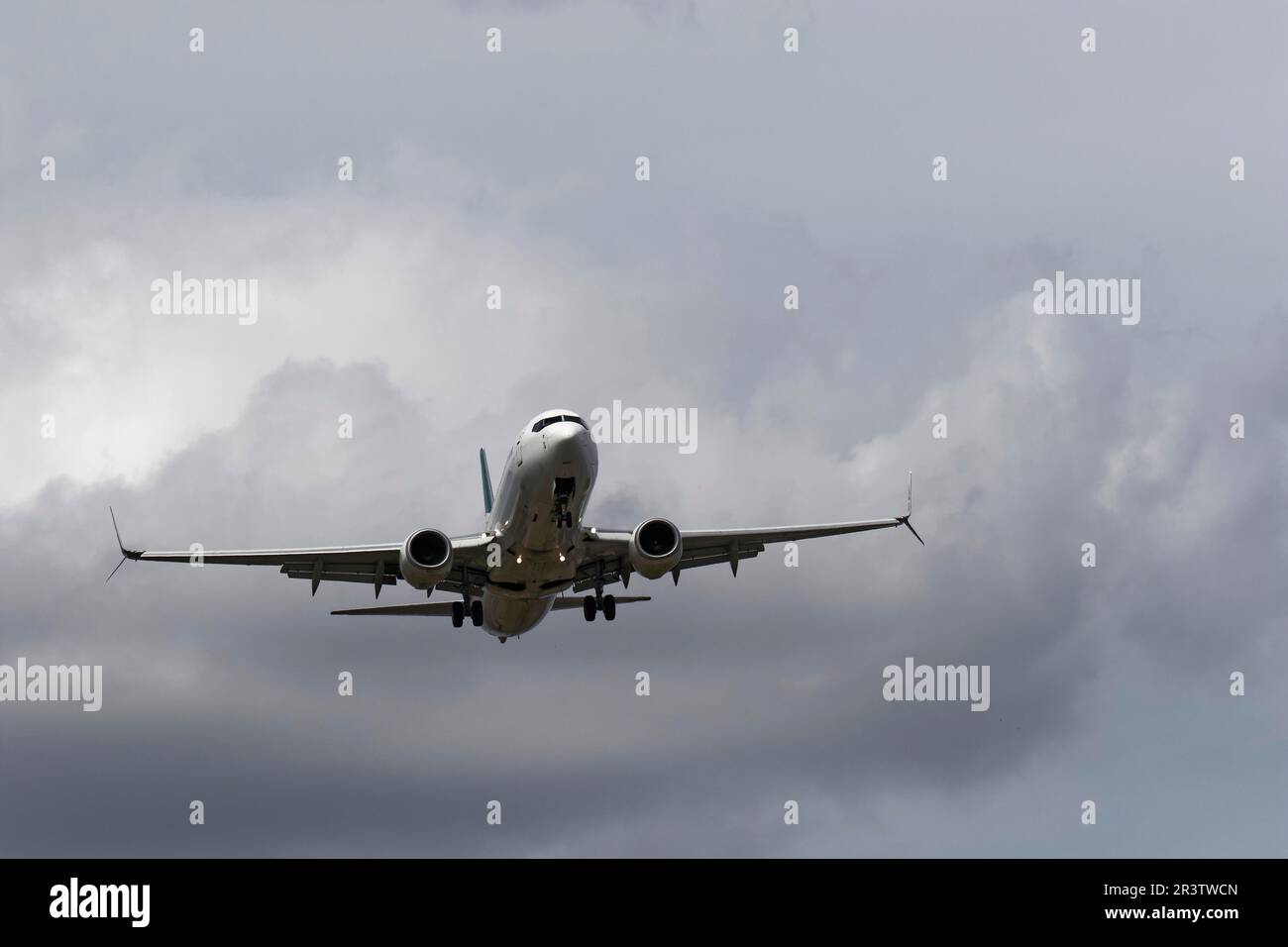 Aircraft on landing approach, Montreal, Province of Quebec, Canada ...