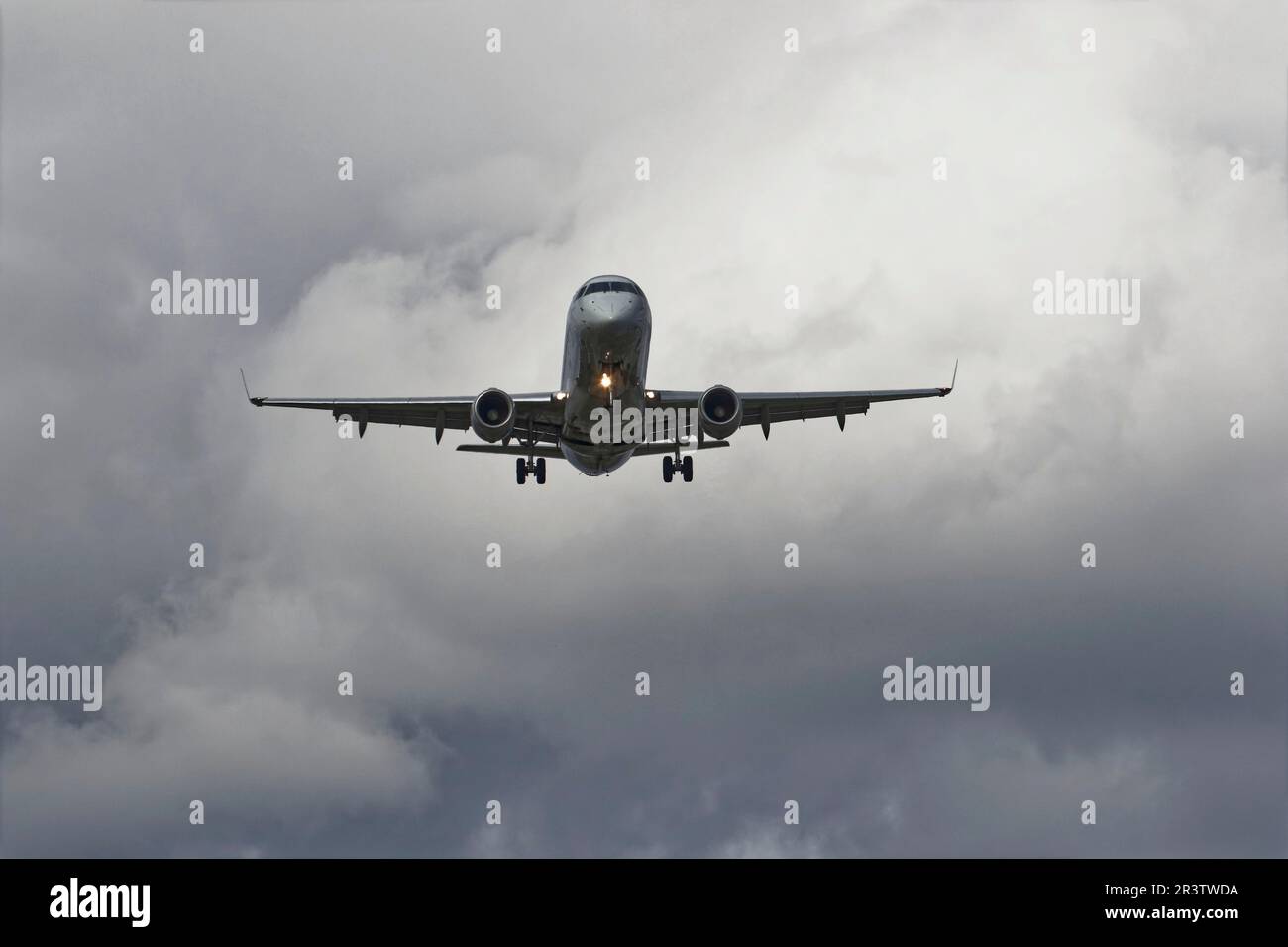 Aircraft on landing approach, Montreal, Province of Quebec, Canada ...