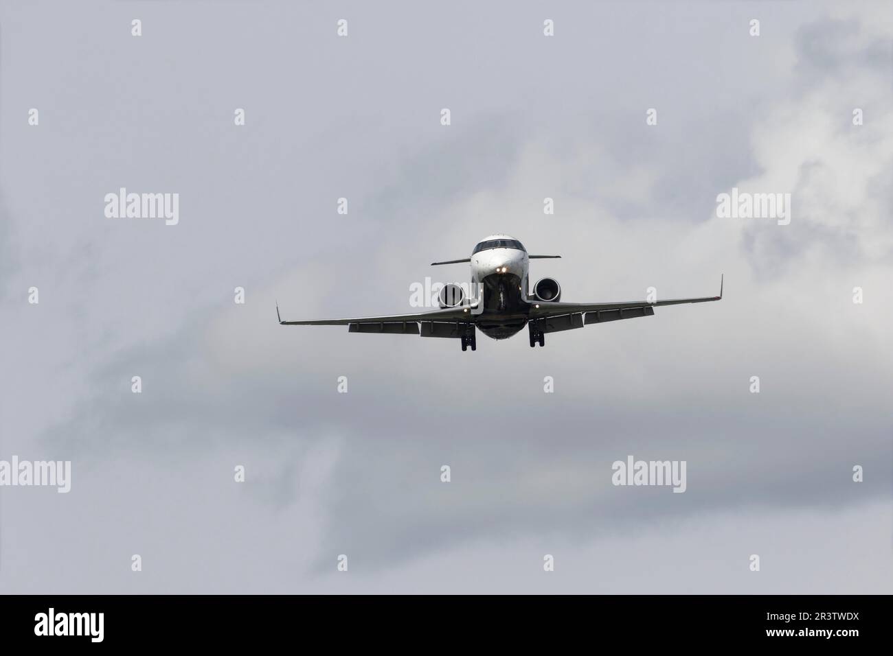 Aircraft on landing approach, Montreal, Province of Quebec, Canada ...