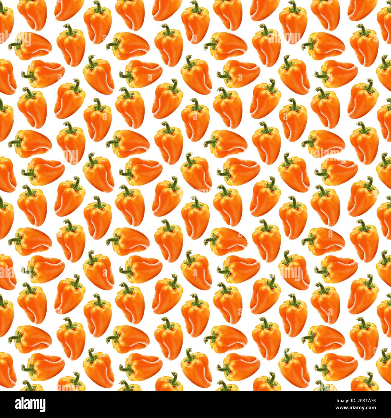 Illustration realism seamless pattern vegetable paprika orange color on ...