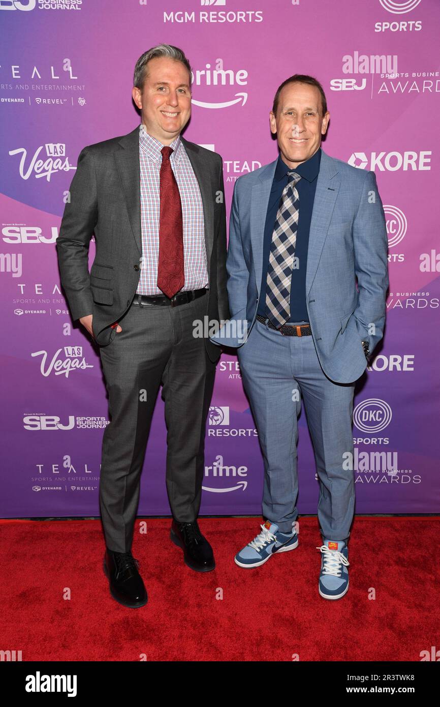 New York, USA. 24th May, 2023. Nick Griffith and Andre Schunk walking ...