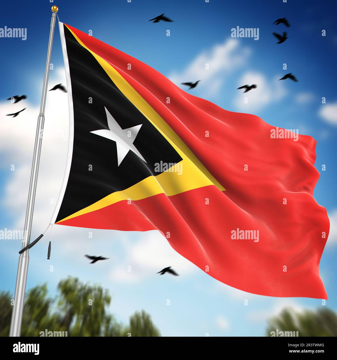 Flag of East Timor Stock Photo - Alamy