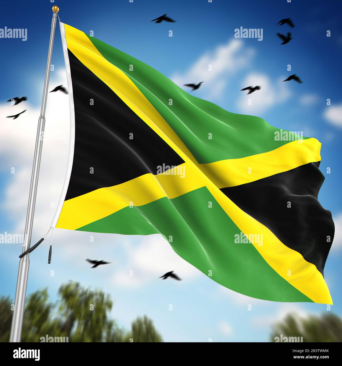 3d rendering national jamaica flag hi-res stock photography and images ...