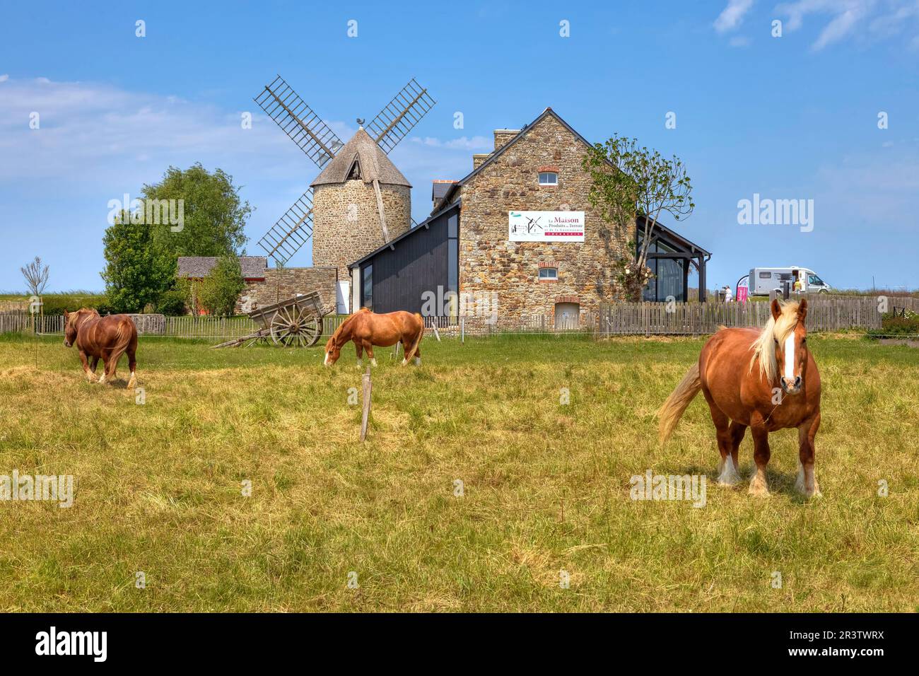 Windmill in Cherrueix, Brittany, France Stock Photo - Alamy