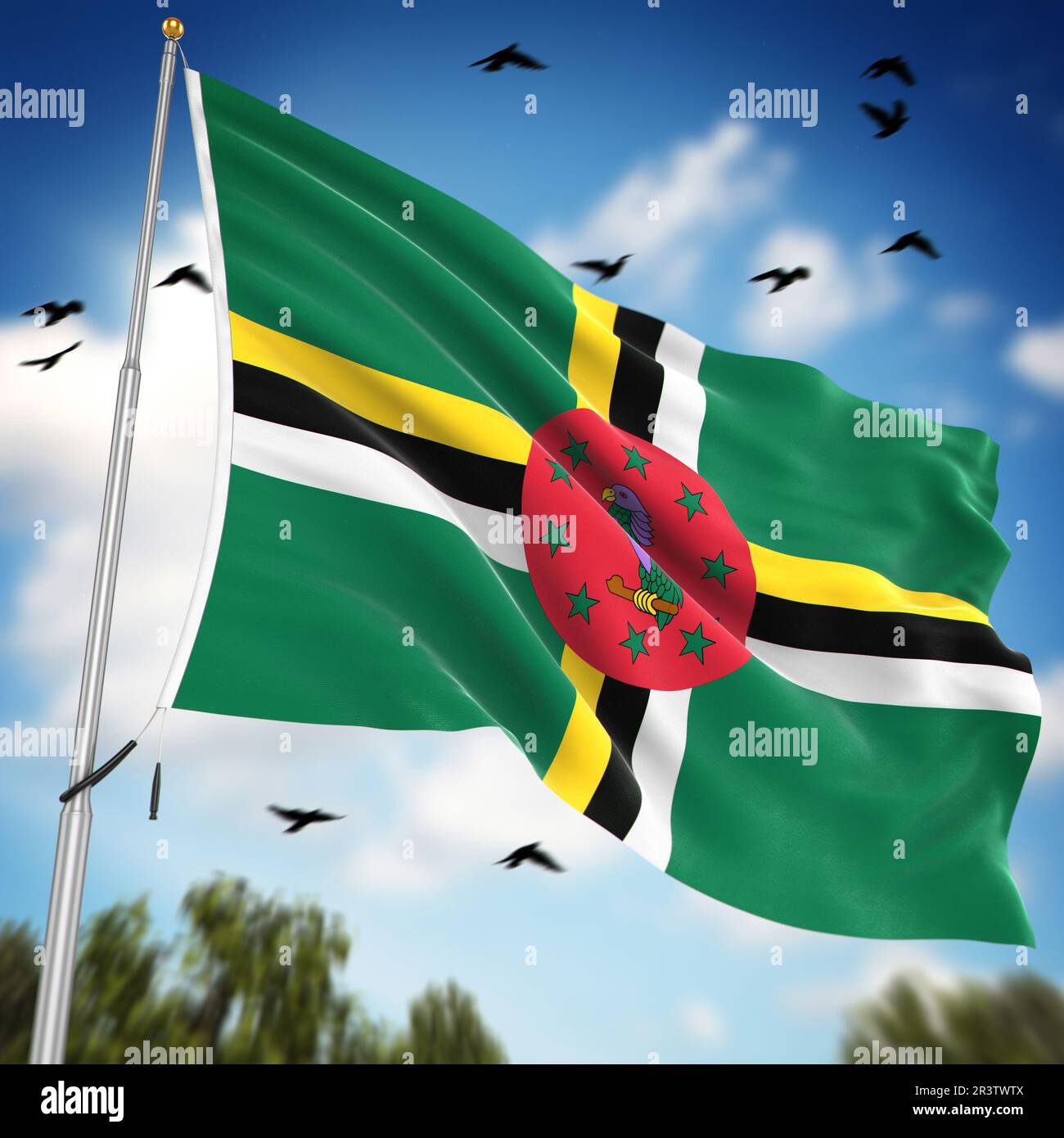 Flag of Dominica Stock Photo - Alamy