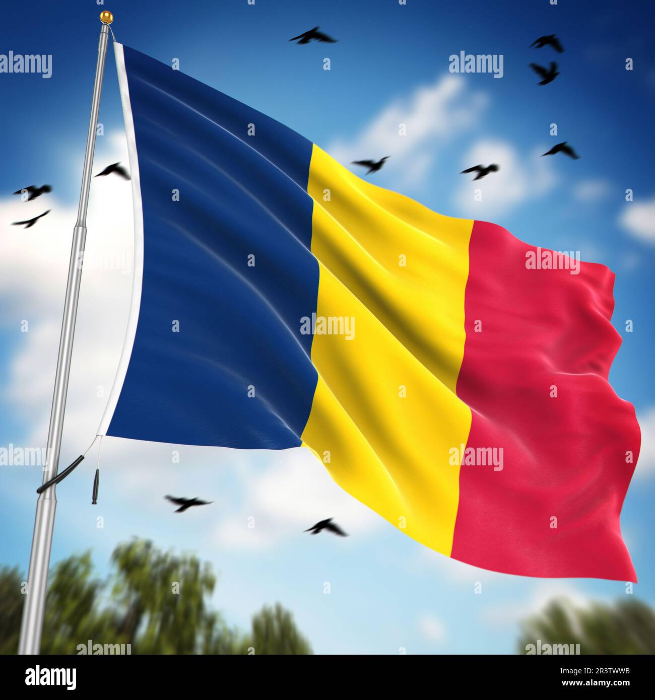 Flag of Chad Stock Photo - Alamy