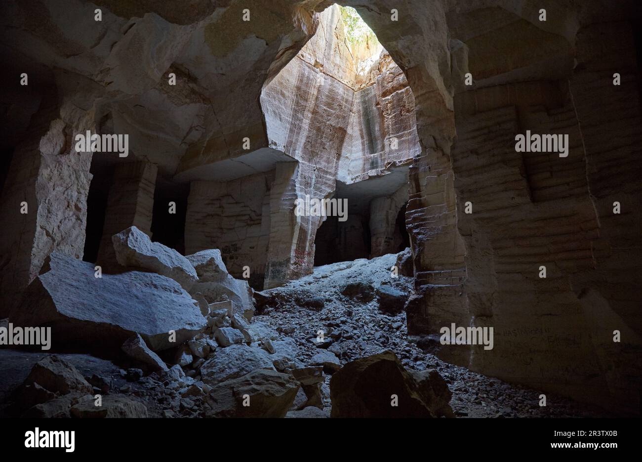 The Bazda Caves, in Urfa, Turkey, from which ancient builders quarried ...