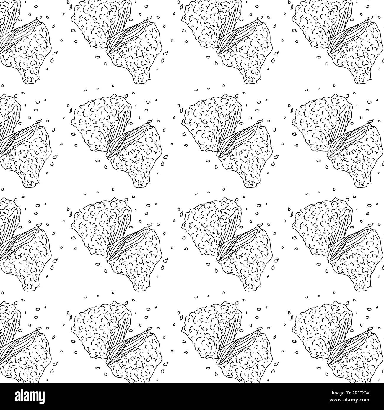 Chicken Fried Crispy Seamless Pattern. Fast food menu design elements ...